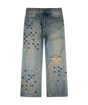 Amiri Ma Quad Embroidered Flared Jeans