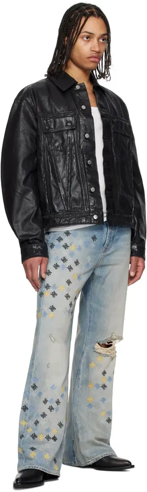 Amiri Ma Quad Embroidered Flared Jeans