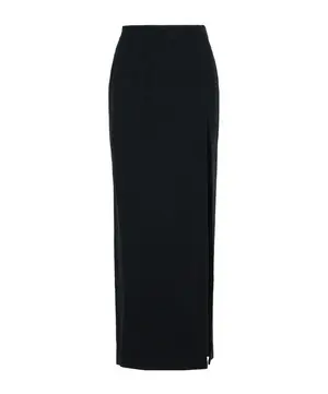 Alessandra Rich Side Slit Maxi Skirt - Black