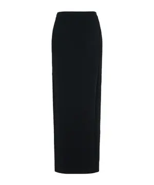 Alessandra Rich Side Slit Maxi Skirt - Black