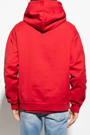 Dolce & Gabbana Logo Plaque Drawstring Hoodie - Red