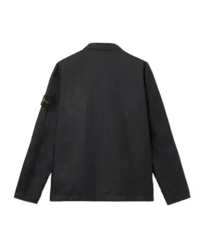 Stone Island Logo Patch Long-sleeve Overshirt - Black