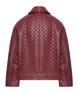 Gucci Embossed Gg Leather Jacket