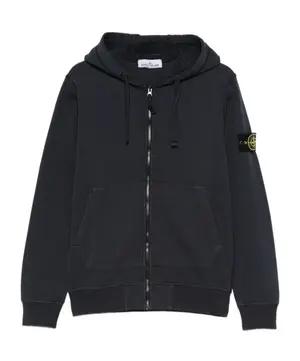 Stone Island Logo Patch Zip-up Hooded Jacket