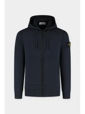 Stone Island Logo Patch Zip-up Hooded Jacket