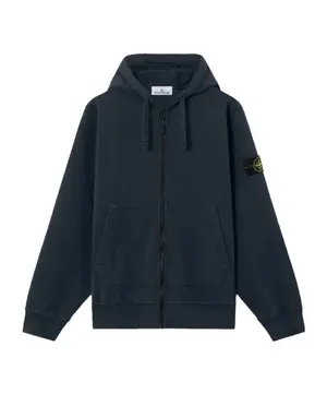 Stone Island Logo Patch Zip-up Hooded Jacket