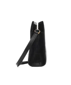 Burberry Cotswolds Pouch In Crocodile-effect Leather - Black