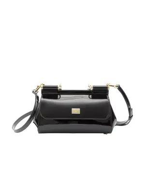 Dolce & Gabbana Logo Plaque Sicily Handbag - Black