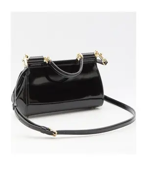 Dolce & Gabbana Logo Plaque Sicily Handbag - Black