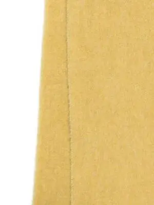 Ami Logo Detailed Fringed-hem Scarf - Yellow