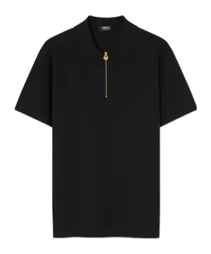 Versace 1/4 Zipped Short-sleeved Polo Shirt