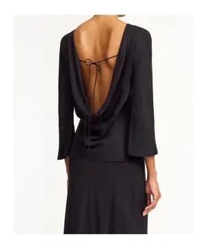 BY MALENE BIRGER Laura Blouse With Draped Back And Flared Sleeves