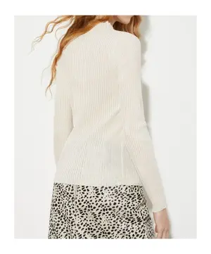 MAXCO. Max&co. Slim-fit Ribbed Jumper With High Neck And Slit Detail