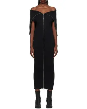 MAISON MARGIELA Ribbed Zip-up Knitted Dress