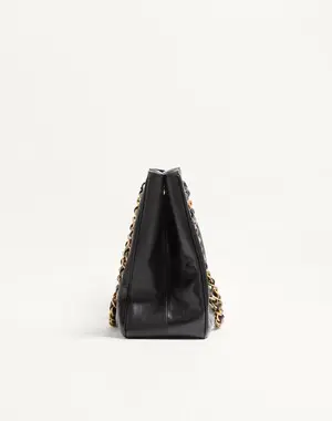 Valentino Garavani Vlogo Signature Chevron Tote Bag - Black