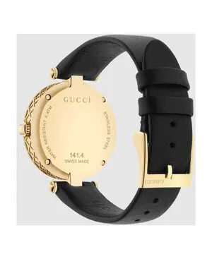 Gucci Diamantissima 32mm Watch With Mother-of-pearl Dial And Leather Strap