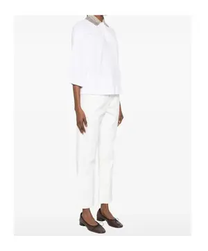 Brunello Cucinelli Embellished Collar Polo Shirt