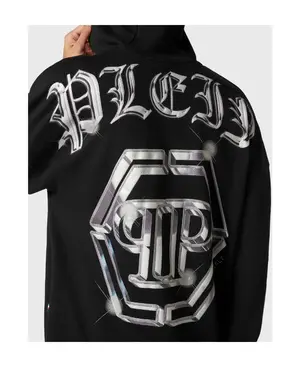 Philipp Plein Long-sleeved Hoodie With Graphic Print And Logo Detail