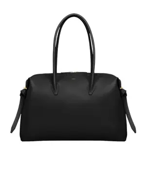 Yuzefi Brioche Duffle Pebble Grained Leather Bag - Black