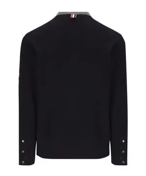 Thom Browne 4-bar Two-toned Knitted Jumper - Grey