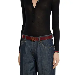 Gucci Interlocking G Buckle Belt - Ancora Red