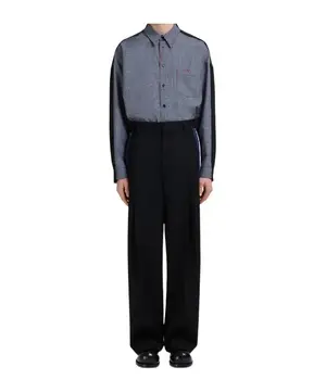 Marni Wool Trousers With Bicolour Side Bands