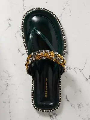 Dries Van Noten Embellished Sequin Slip-on Sandals