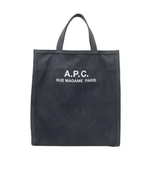 A.p.c. Logo Printed Shopper Bag - Black