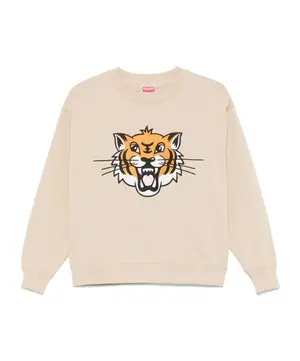 Kenzo Happy Tiger Embroidered Sweatshirt - Nude