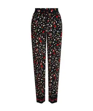 Red Valentino Floral Printed Straight-leg Trousers