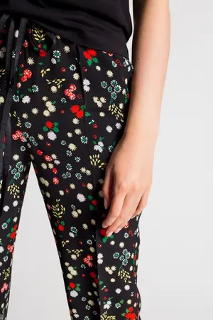 Red Valentino Floral Printed Straight-leg Trousers