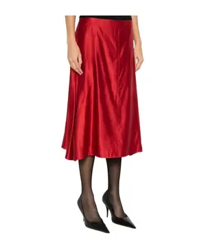 Khaite Satin Midi Skirt