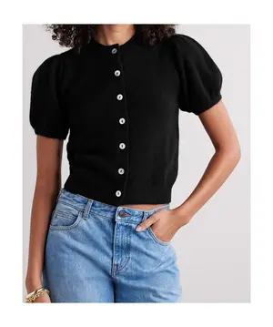 DÔEN Puff-sleeve Cardigan