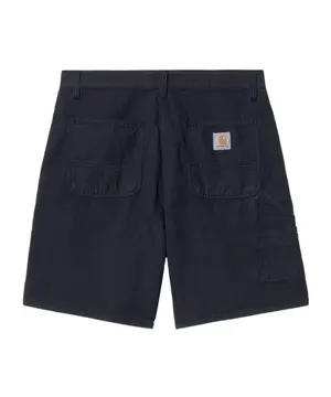 Carhartt Work In Progress Walter Single Knee Logo-patch Shorts - Deep Navy