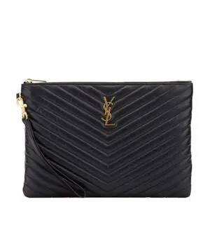 Saint Laurent Cassandre Matelassé Quilted Zipped Pouch