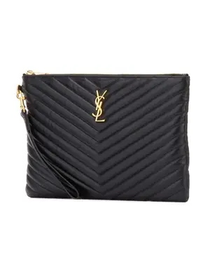 Saint Laurent Cassandre Matelassé Quilted Zipped Pouch