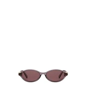 Dior Full-rimmed Oval Sunglasses With Gold Tone Embellishments - Brown