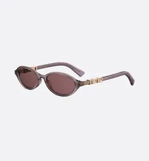 Dior Full-rimmed Oval Sunglasses With Gold Tone Embellishments - Brown