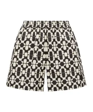 Moncler Geometric Print Shorts - Blue/white