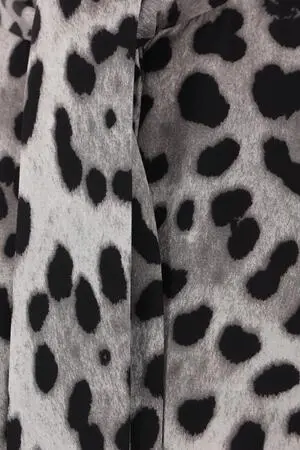 Dolce & Gabbana Leopard Print Pussy-bow Charmeuse Shirt