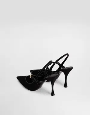 Dolce & Gabbana 90mm Pointed Toe Slingback Pumps - Black