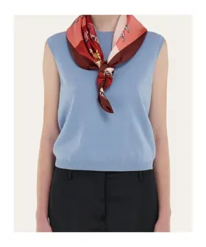 FERRAGAMO Genio Print Silk Scarf