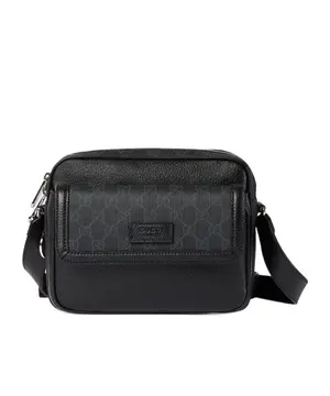 Gucci Gg Supreme Crossbody Bag - Black