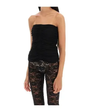 Saint Laurent Strapless Ruched Bustier