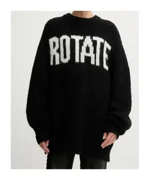 ROTATE BY BIRGER CHRISTENSEN Logo Knit Sweater - Black
