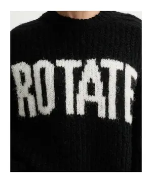 ROTATE BY BIRGER CHRISTENSEN Logo Knit Sweater - Black
