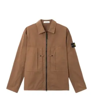 Stone Island Comfort-fit Zipper-up Overshirt - Umber