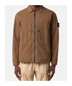 Stone Island Comfort-fit Zipper-up Overshirt - Umber