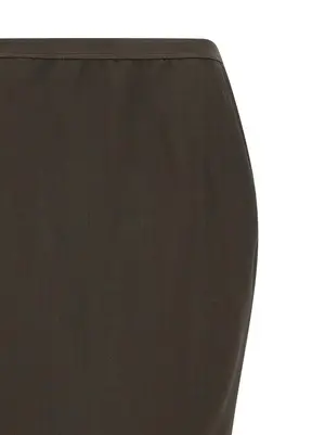 Rick Owens Back Slit Maxi Skirt - Black