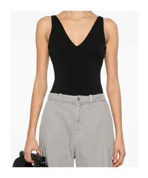 ENTIRE STUDIOS V-neck Bodysuit - Black